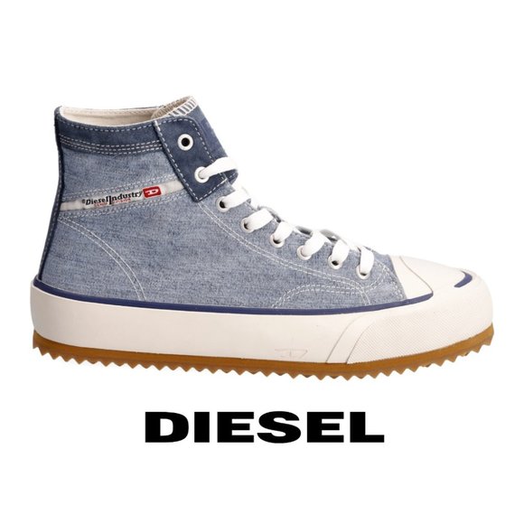 Diesel | Shoes | Diesel Principa Light Blue Textile Men 1 Us High Top ...
